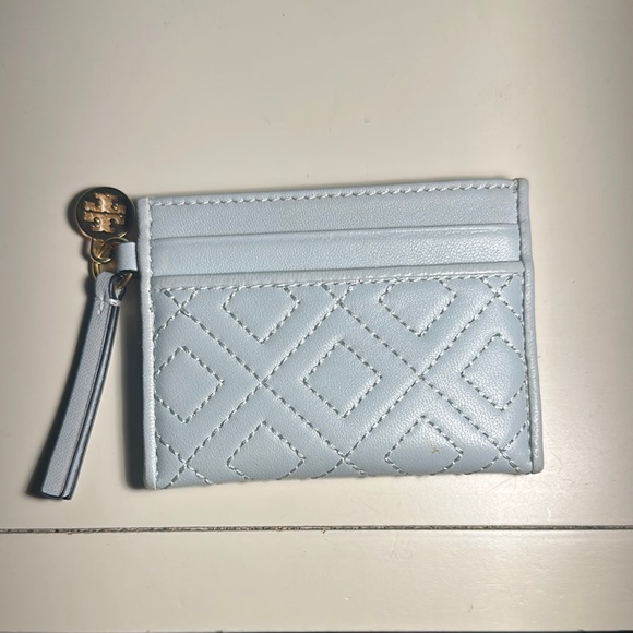 Tory Burch | Bags | Tory Burch Quilted Card Holder In Soft Blue | Poshmark
